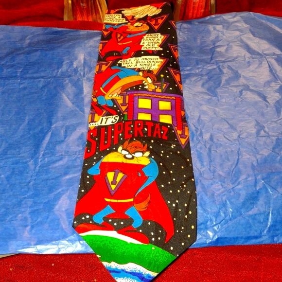 Warner Bros. | Accessories | Vintage Looney Tunes Super Taz Tie | Poshmark